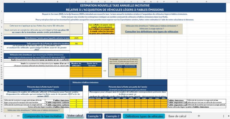 Téléchargez votre calculateur de la taxe incitative VFE 2026 – Format ...